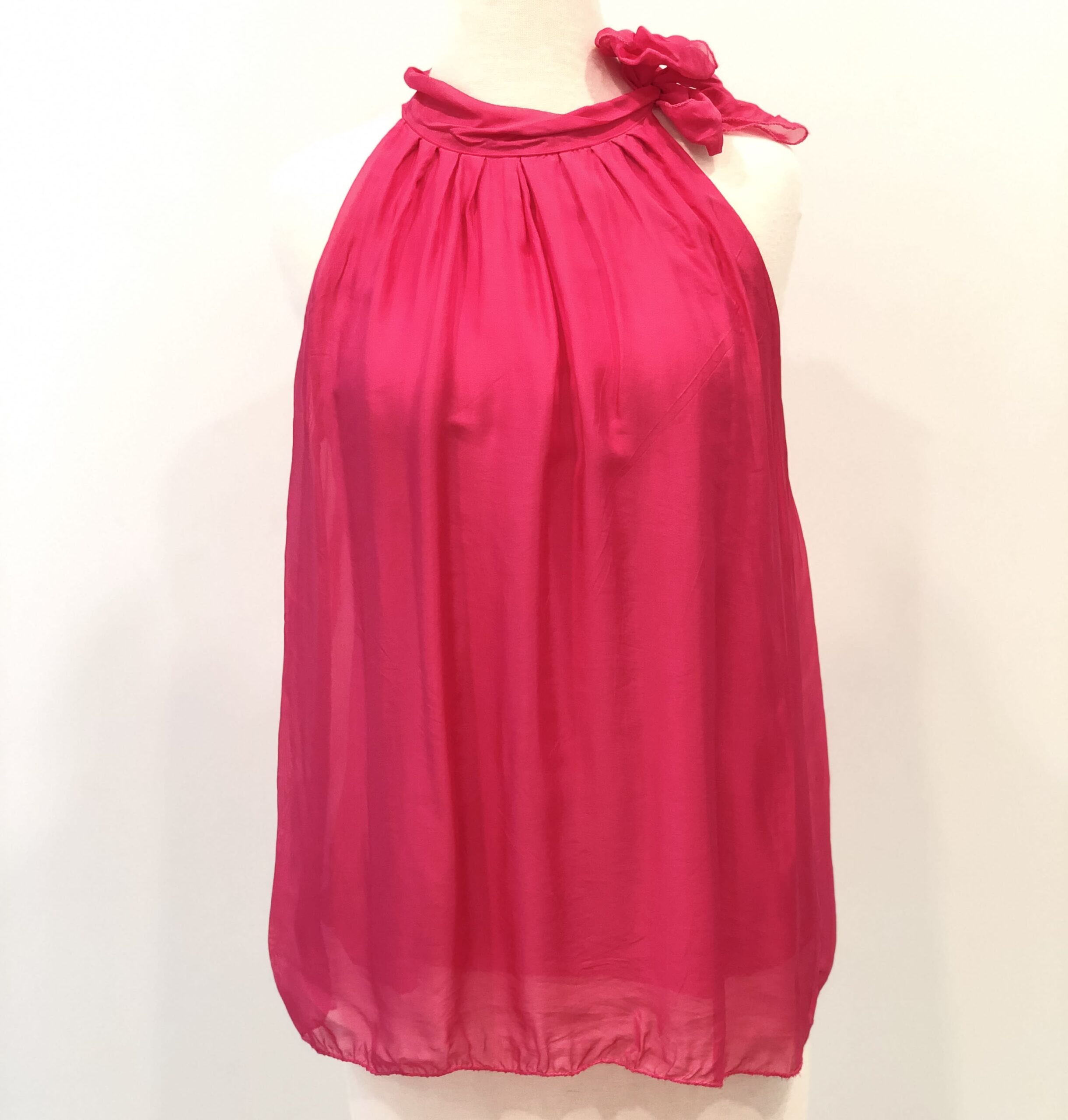 Fuchsia Silk Halter Tie Top – Oceans Allure