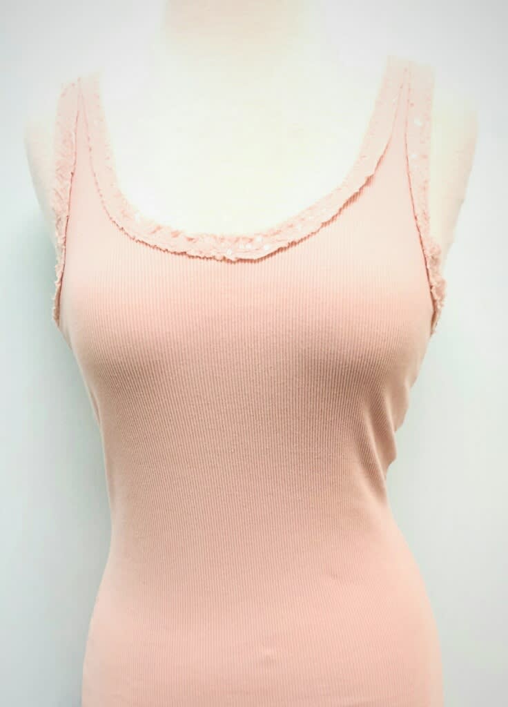 Blush Sequin Racer Tank – Oceans Allure