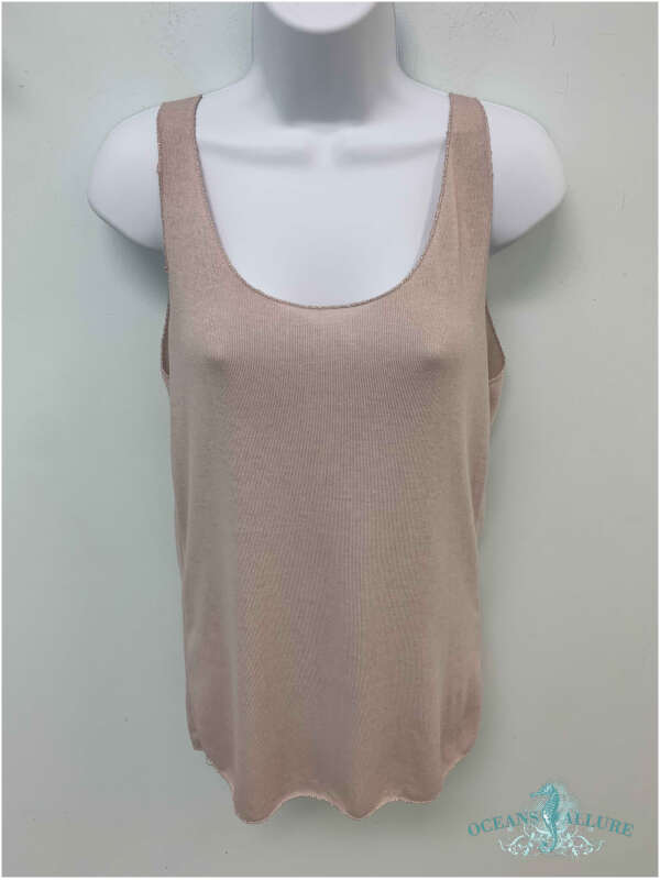Blush Lurex Trim Tank – Oceans Allure