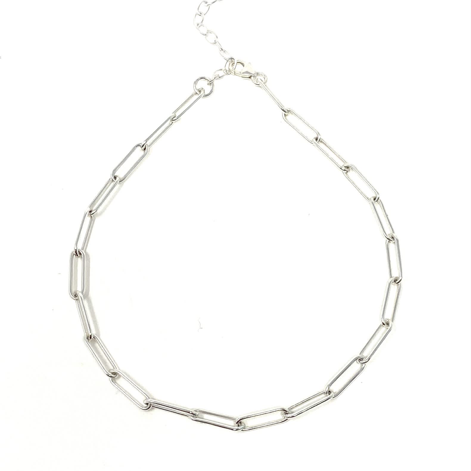 Sterling Paperclip Anklet – Oceans Allure