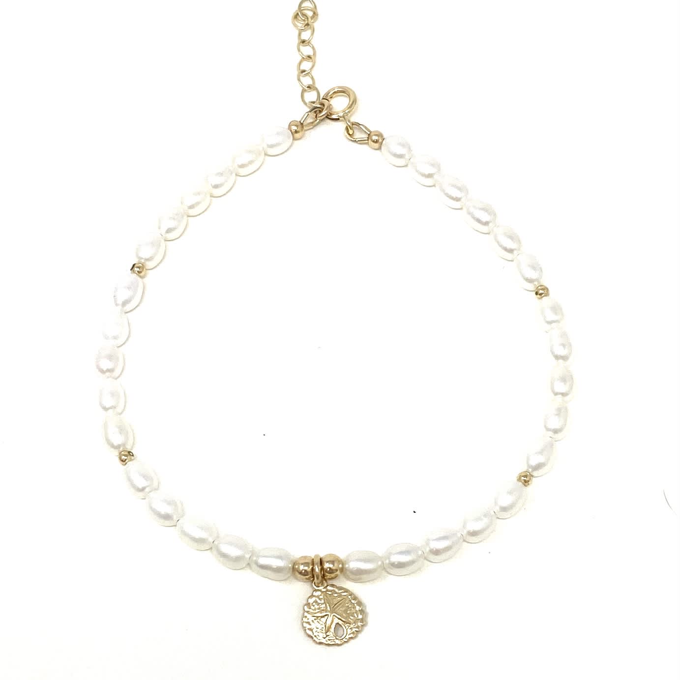 GF Sand Dollar & Pearl Anklet – Oceans Allure