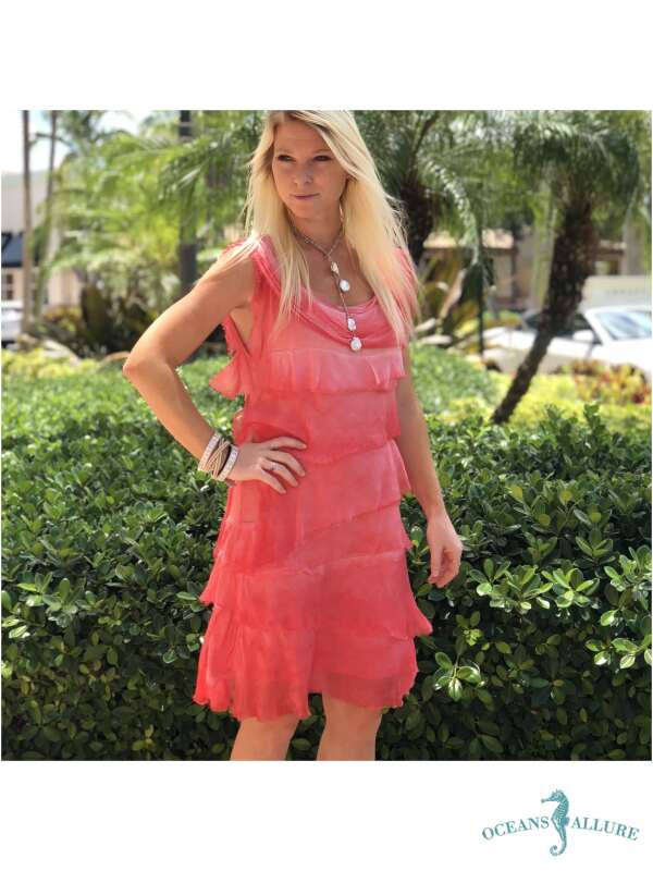 Coral Flutter Dress – Oceans Allure