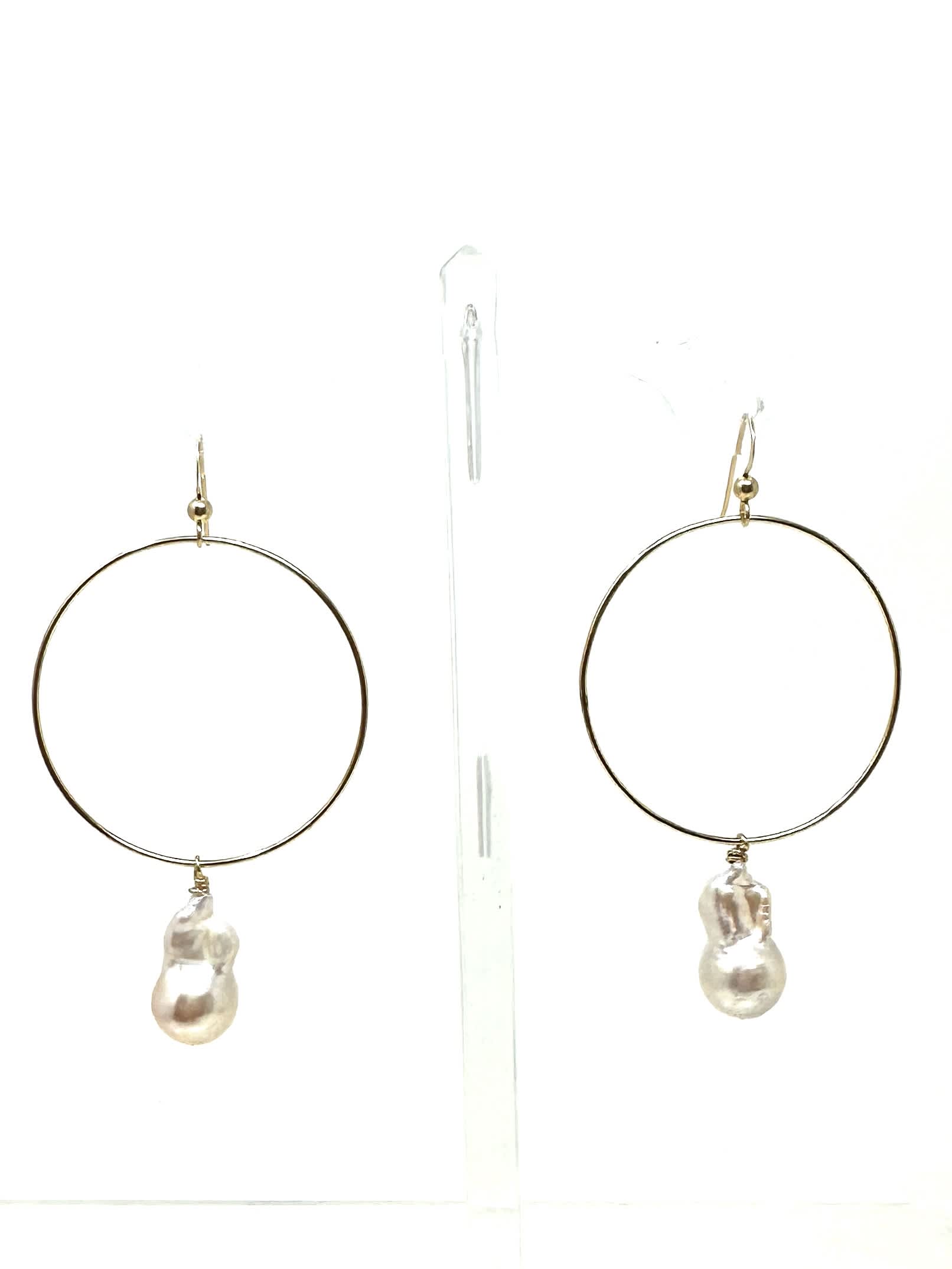 40mm GF A+ Baroque Hoop Earrings – Oceans Allure