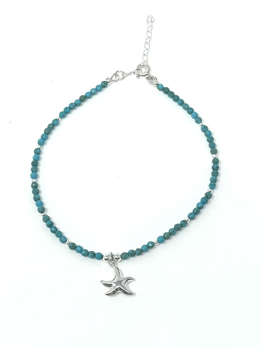 Turquoise & Starfish Anklet – Oceans Allure