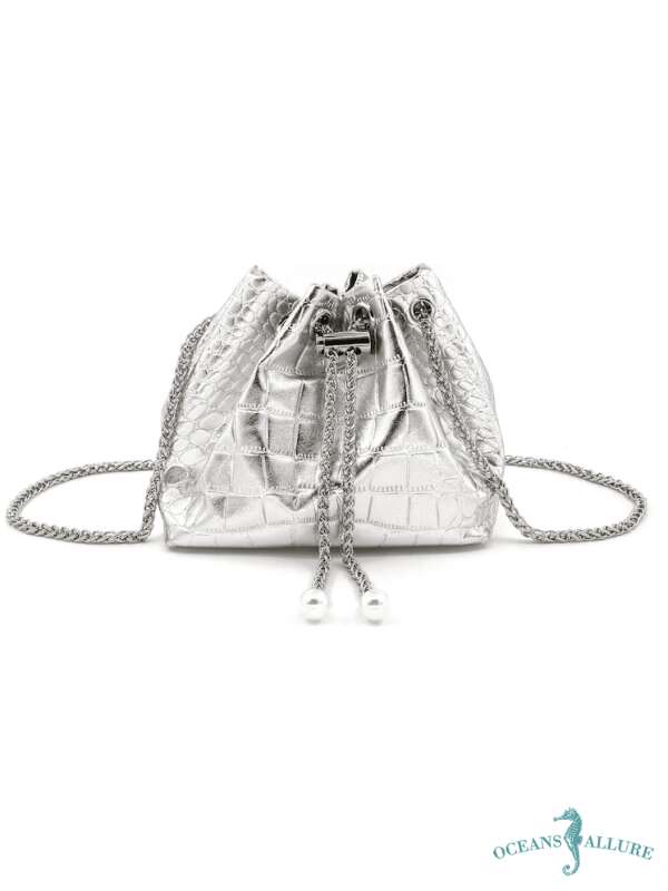 Silver Emma Chain Bucket Bag – Oceans Allure