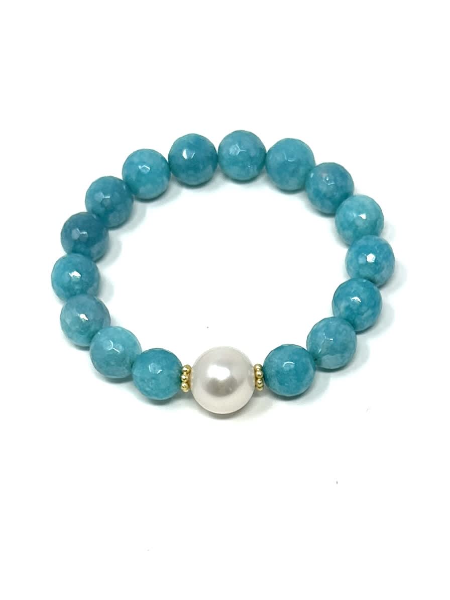 Coated Amazonite & Gd Acc. FWP Bracelet – Oceans Allure Coated Amazonite & Gd Acc. FWP Bracelet – Oceans Allure