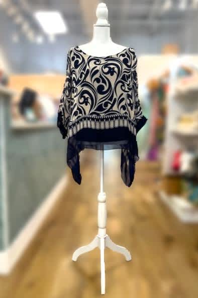 Navy Cali Silk Top – Oceans Allure