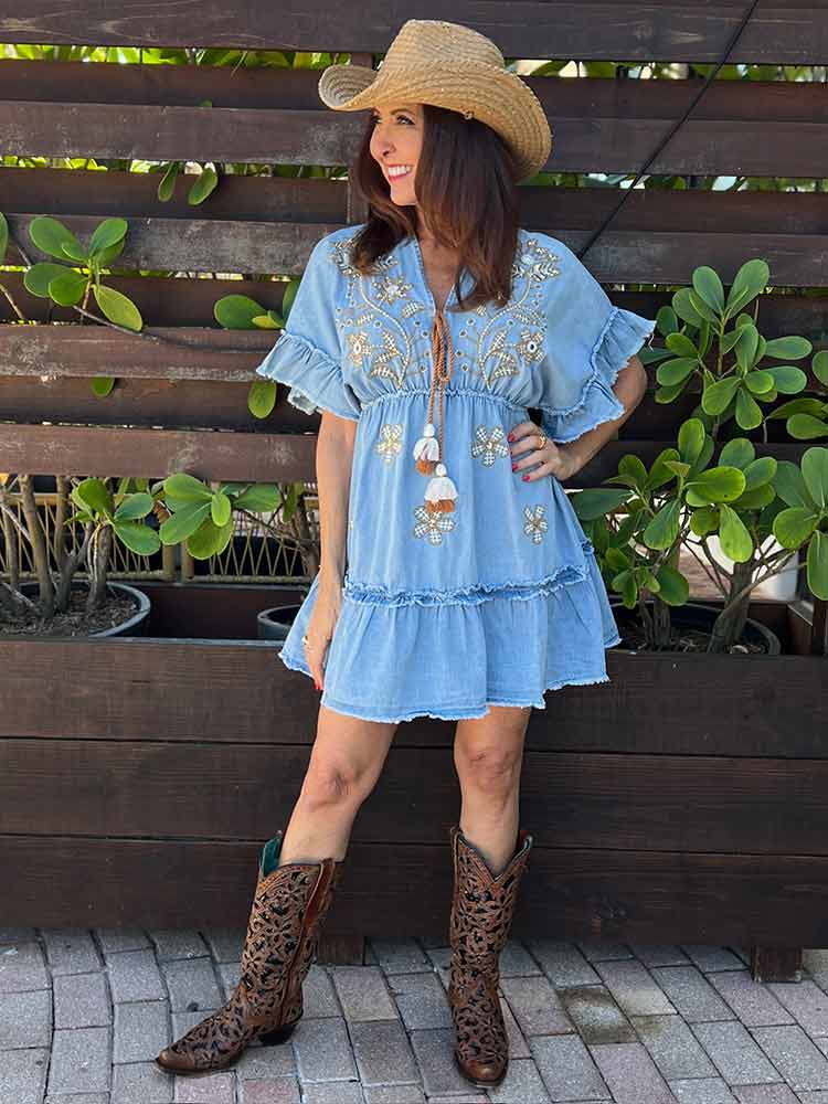Boho Babe Denim Mini – Oceans Allure